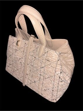 fashion Luxe | Bags | Quilted Patent Satchel In Light Beige Neutral ...